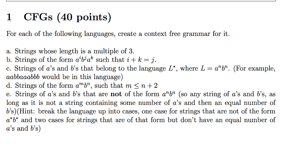 Solved For each of the following languages, create a | Chegg.com