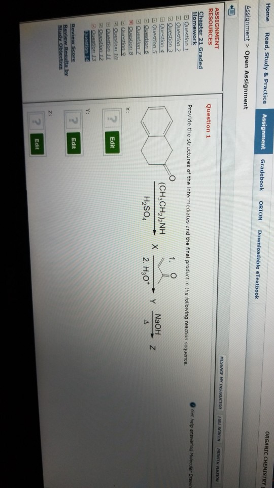 Solved ORGANIC CHEMISTRY Home Read, Study & Practice | Chegg.com