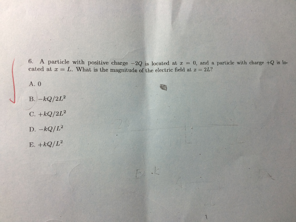 Solved A particle with positive charge -2Q is located at, x | Chegg.com