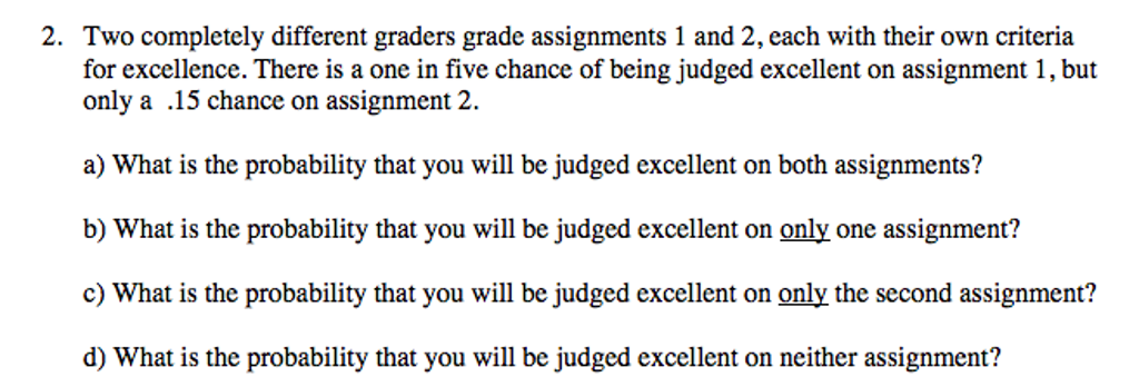 Solved Two completely different graders grade assignments 1 | Chegg.com