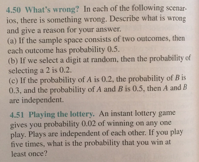 Solved What's wrong? In each of the following scenarios, | Chegg.com