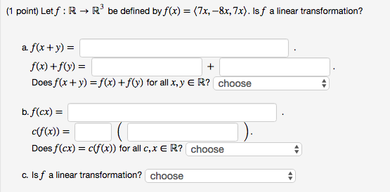 Solved Let f: R rightarrow R^3 be defined by f(x) = 7x, | Chegg.com