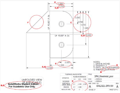 Shown below are drawings for a sheet metal part • | Chegg.com