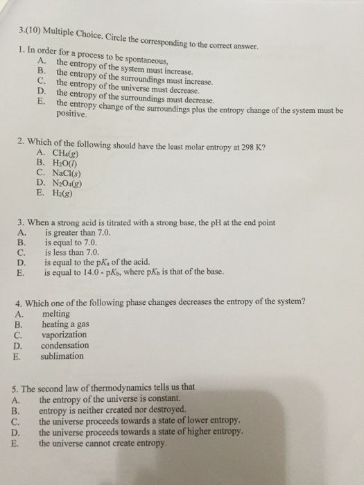 Solved Multiple Choice Circle corresponding to the correct | Chegg.com