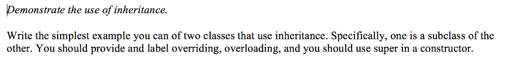 Solved Demonstrate the use of inheritance. Write the | Chegg.com