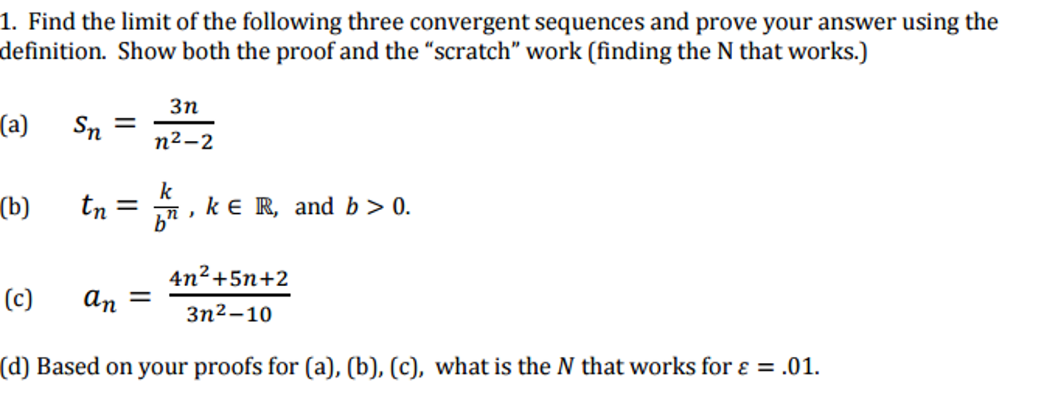 Solved Find the limit of the following three convergent | Chegg.com