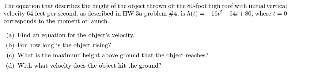 Solved The equation that describes the height of the object | Chegg.com