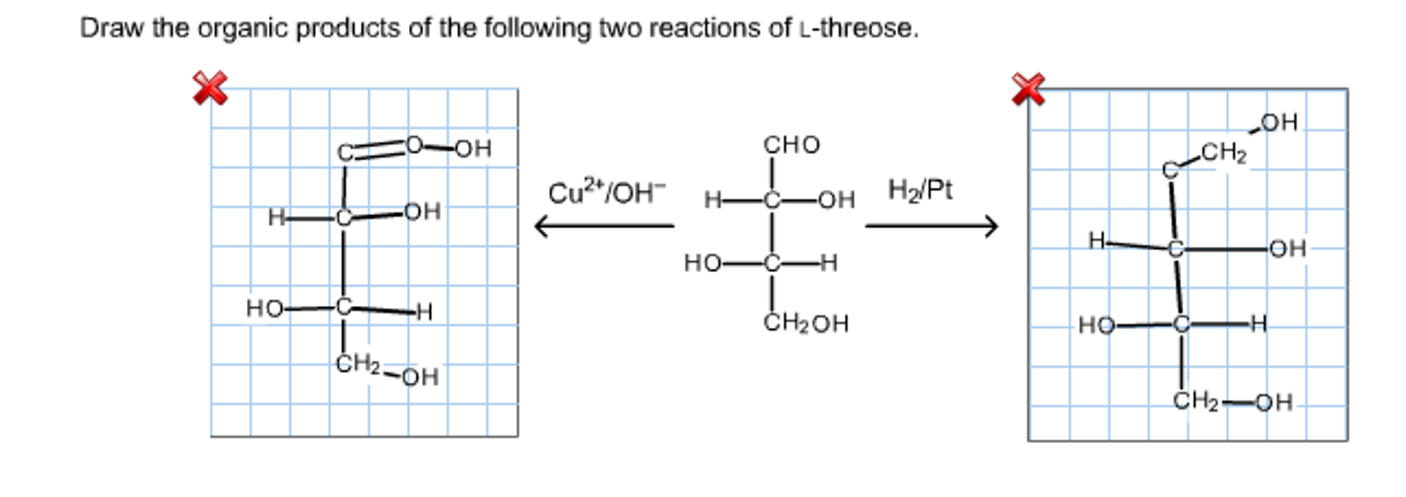 Solved Draw the organic products of the following two | Chegg.com