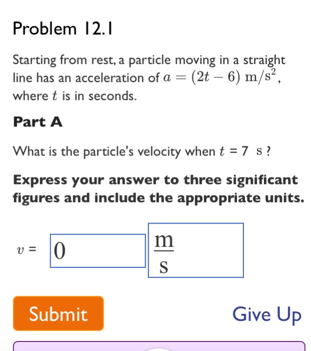 Solved Problem 12. Starting from rest, a particle moving in | Chegg.com