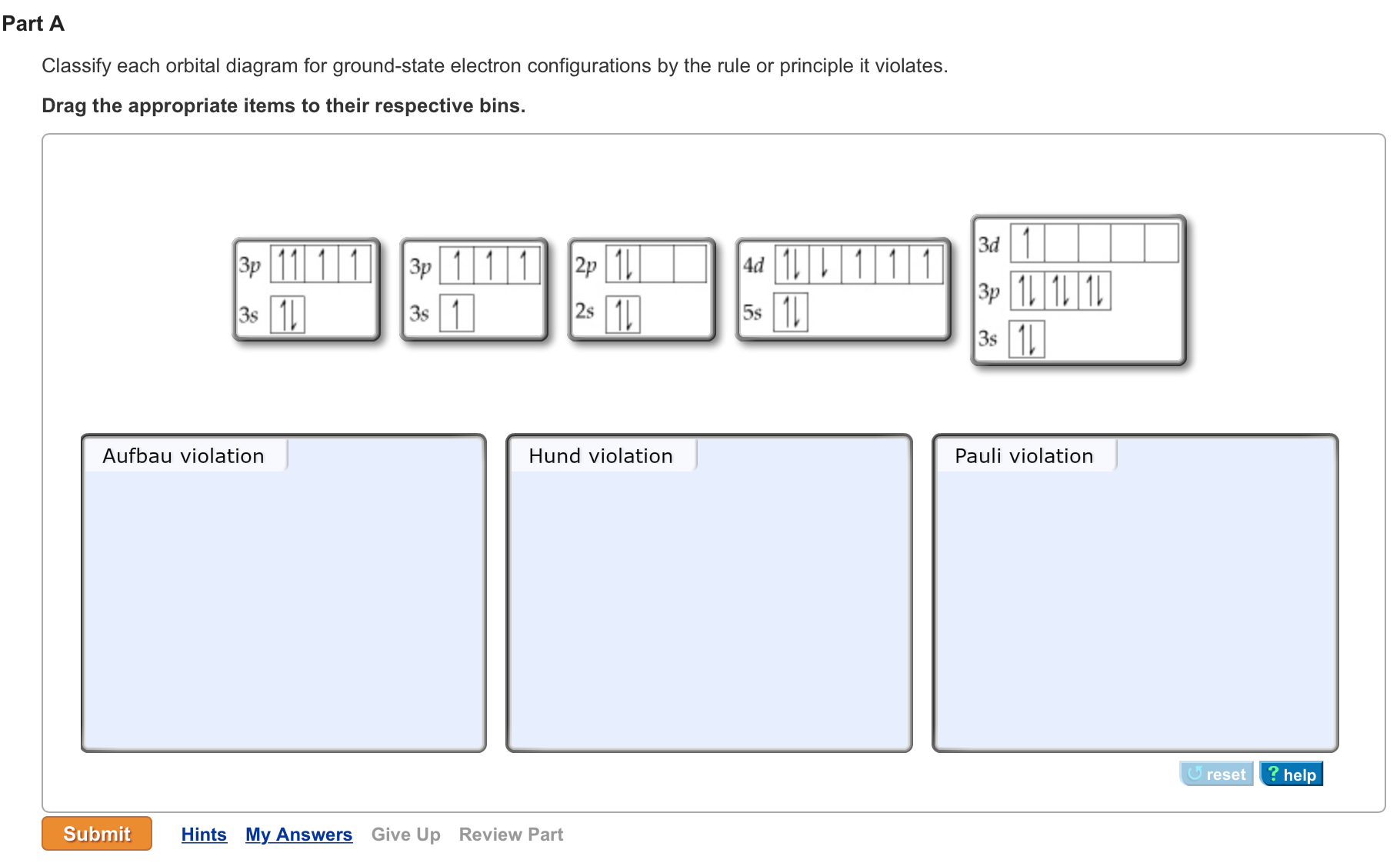 Solved A) Classify each orbital diagram for ground-state | Chegg.com