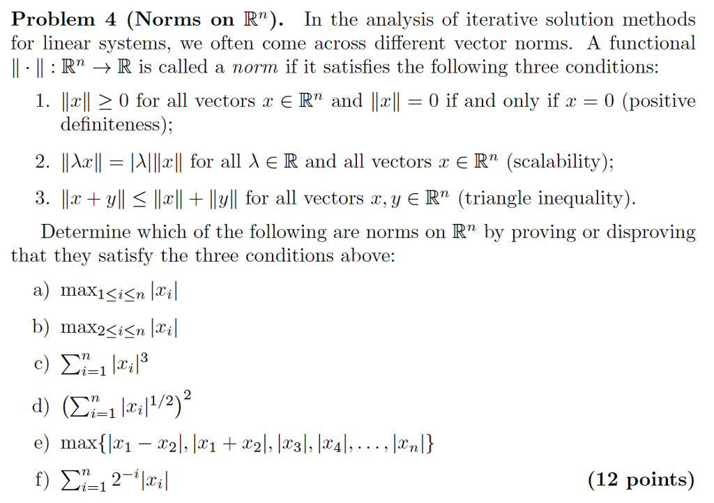 Solved In the analysis of iterative solution methods for | Chegg.com