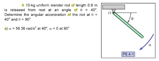 Solved A 10 kg uniform slender rod of length 0.8 m is | Chegg.com
