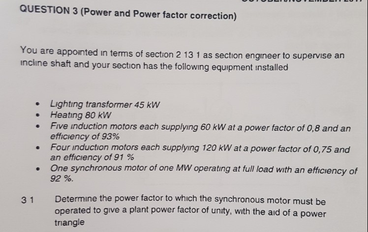 Solved QUESTION 3 (Power and Power factor correction) You | Chegg.com