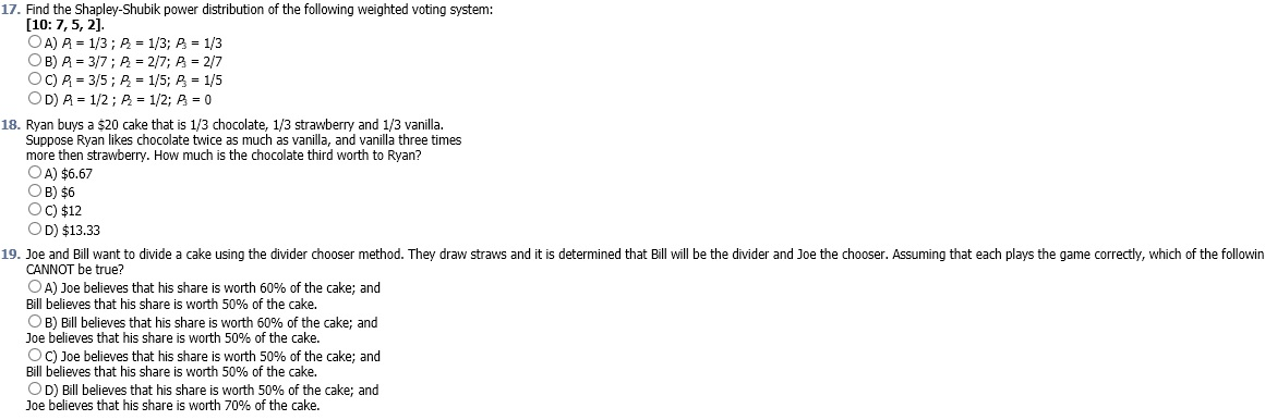Solved Refer to the following preference schedule: Using the | Chegg.com