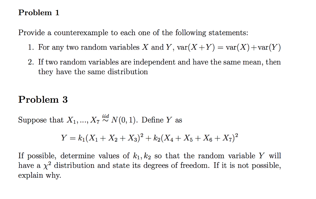 Solved Problem 1 Provide a counterexample to each one of the | Chegg.com