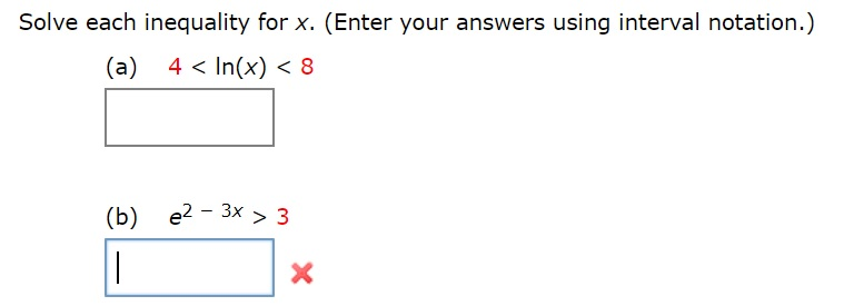 Solved Solve each inequality for x. (Enter your answers | Chegg.com