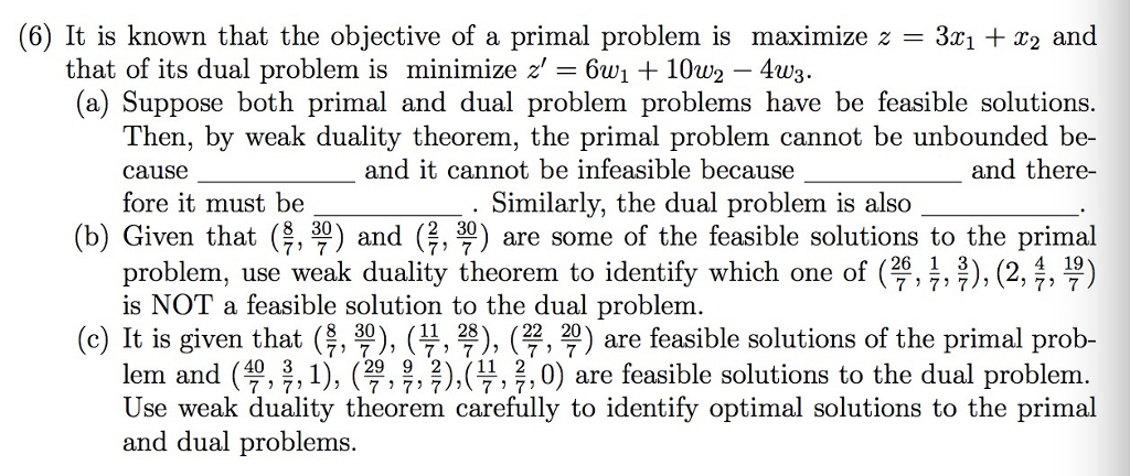 Solved 6) It is known that the objective of a primal problem | Chegg.com