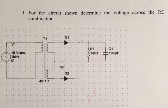 Solved For the circuit shown determine the voltage across | Chegg.com