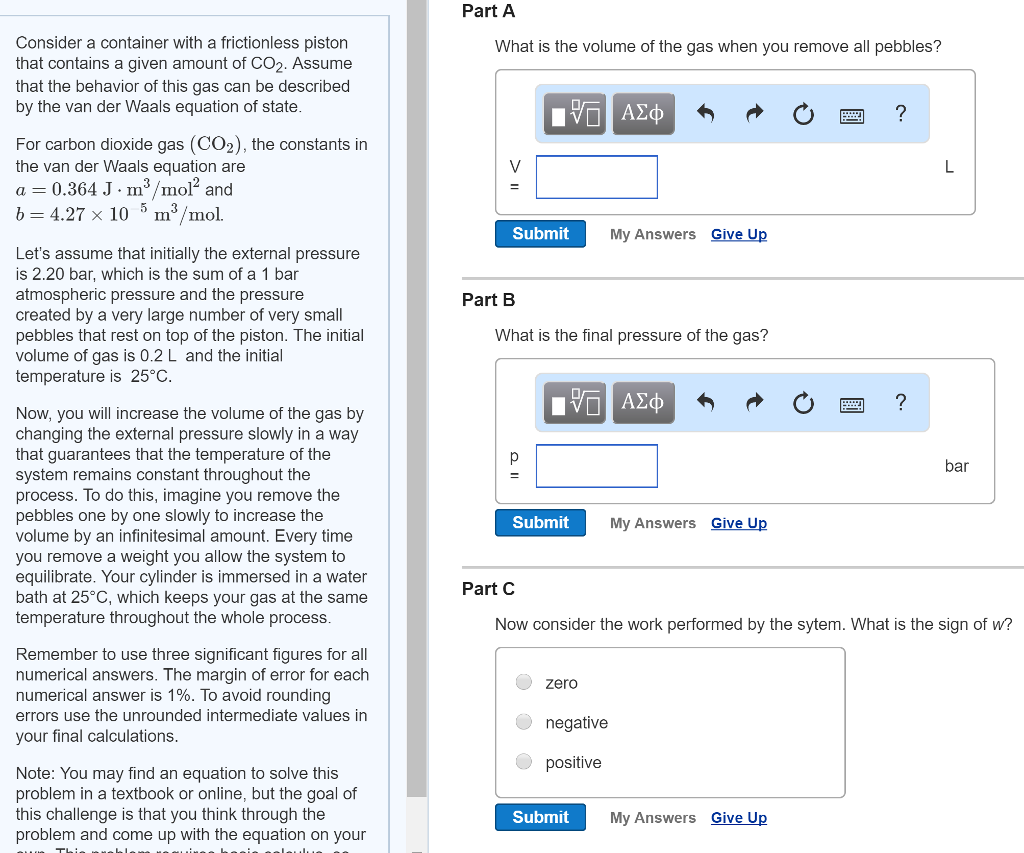 Solved Consider a container with a frictionless piston that | Chegg.com