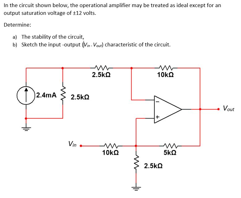 Solved In the circuit shown below, the operational amplifier | Chegg.com