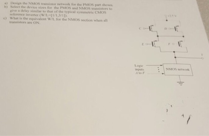 Solved Design the NMOS transistor network for the PMOS part | Chegg.com