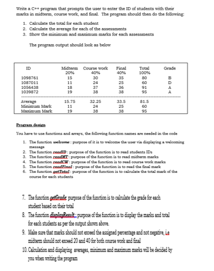Write a C++ program that prompts the user to enter | Chegg.com