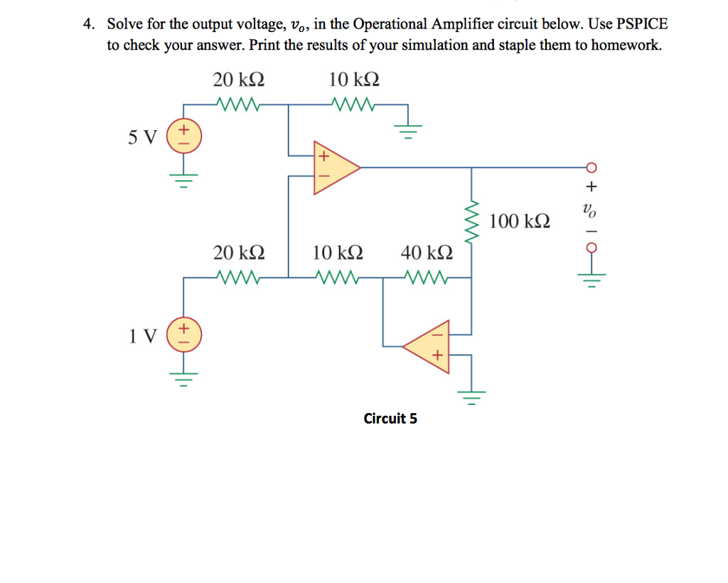 Solved Solve for the output voltage, vo, in the Operational | Chegg.com