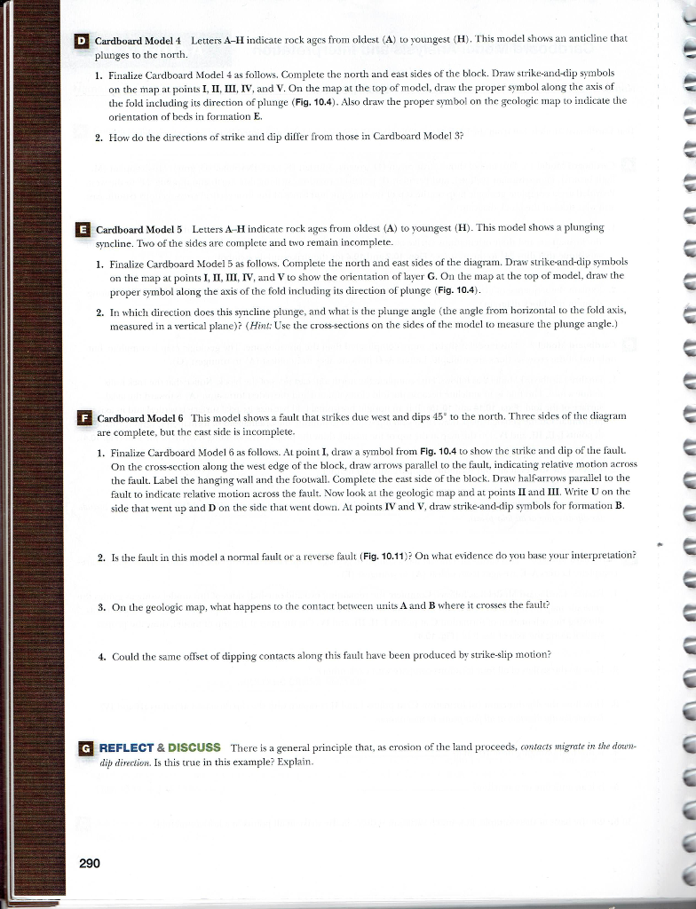 Solved Cardboard Model Analysis and Interpretation Activity | Chegg.com