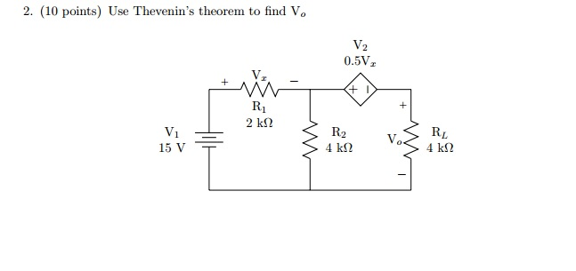 Solved Use Thevenin's theorem to find Vo | Chegg.com