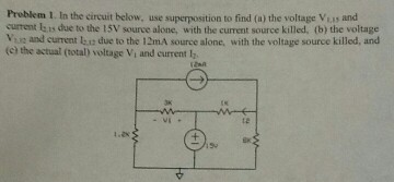 Solved In the circuit below, use superposition to find (a) | Chegg.com