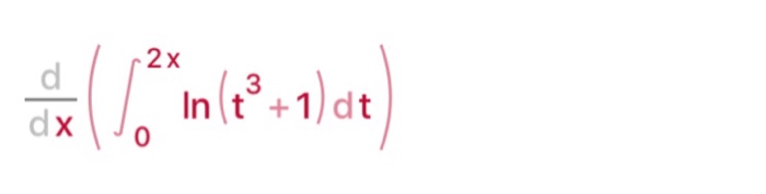 Solved d/dx (integral^2x_0 ln(t^3 + 1) dt) | Chegg.com