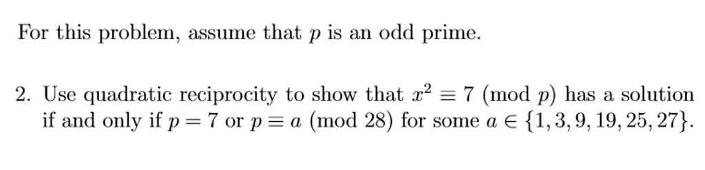 Solved For this problem, assume that p is an odd prime. 2. | Chegg.com