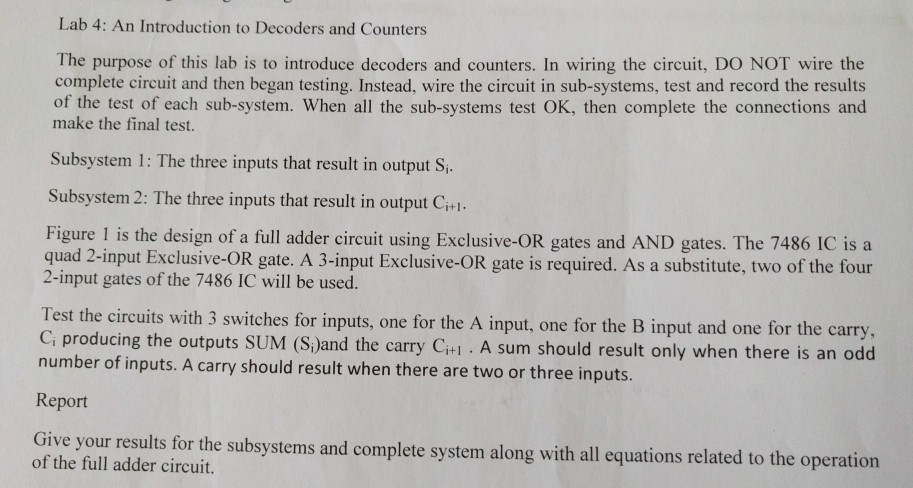 Solved Lab 4: An Introduction to Decoders and Counters The | Chegg.com