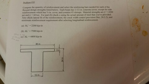 Solved Compute the quantity of reinforcement and select the | Chegg.com