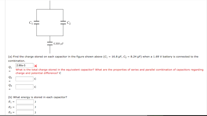 Solved Find the charge stored on each capacitor in the | Chegg.com