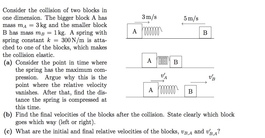 Solved Consider the collision of two blocks in one | Chegg.com