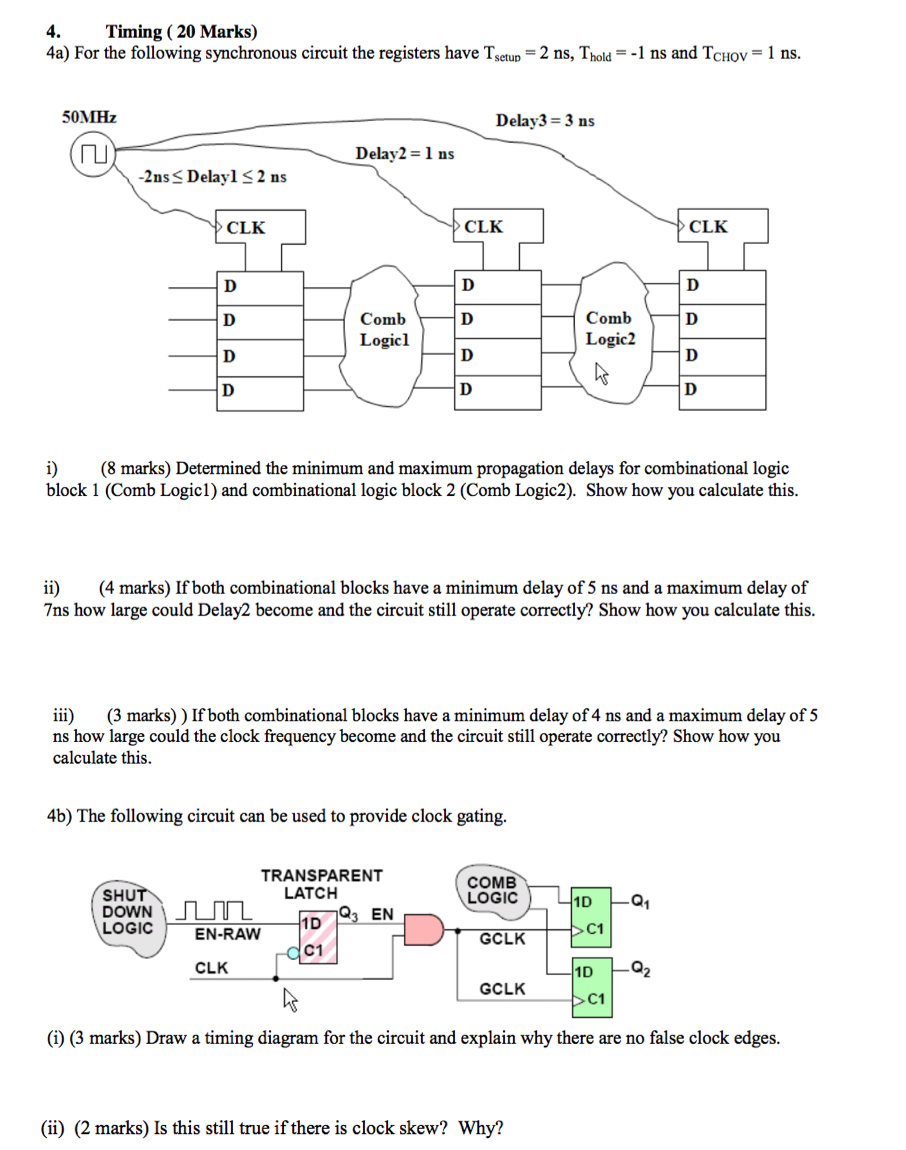 Solved For the following synchronous circuit the registers | Chegg.com