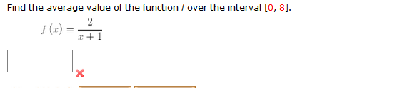 Solved Find the average value of the function f over the | Chegg.com