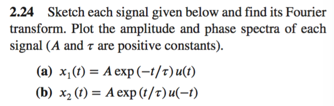 Solved Sketch each signal given below and find its Fourier | Chegg.com