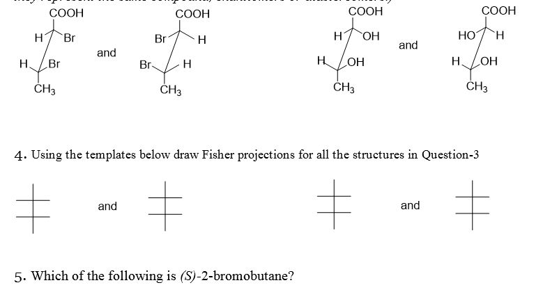 Solved COOH COOH COOH COOH Ho H HT Br Br H and and H OH CH3 | Chegg.com