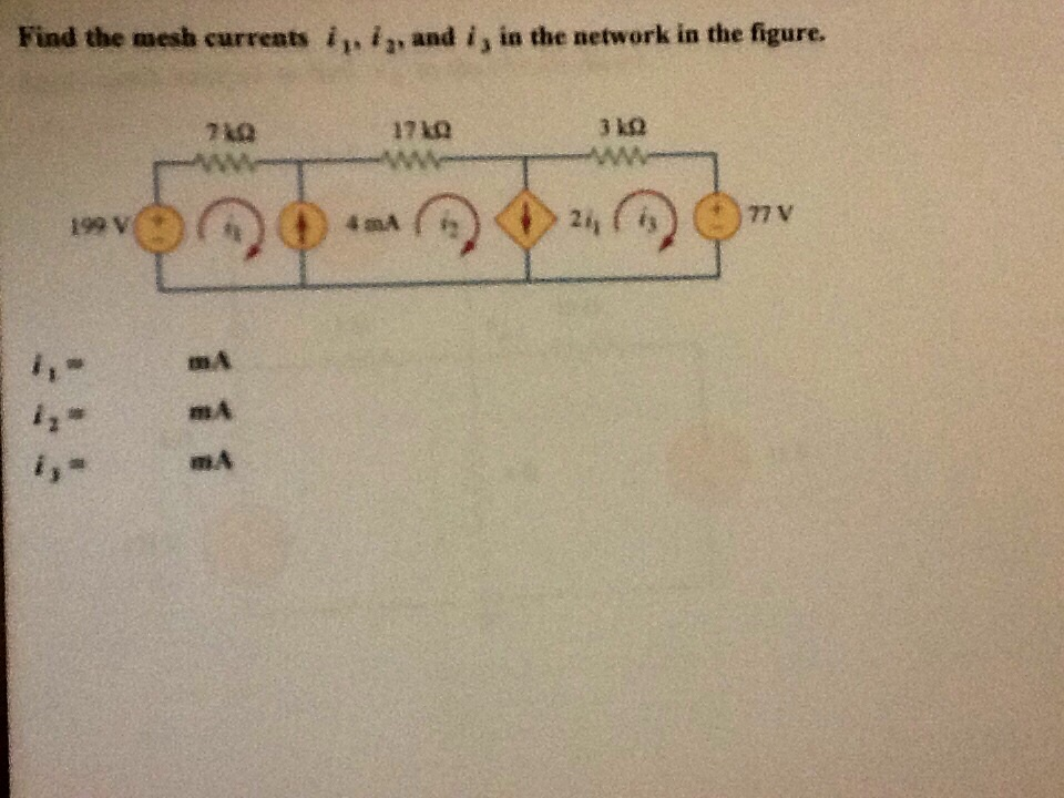 Solved Find the mesh currents i1, i2, and i3 in the network | Chegg.com