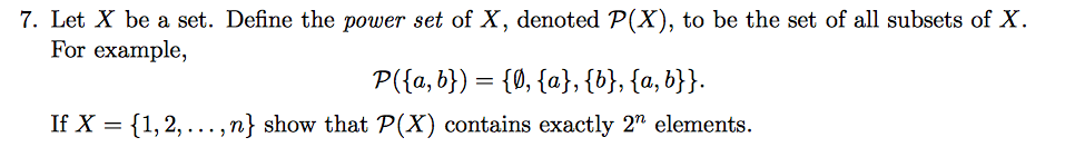 Solved Let X be a set. Define the power set of X, denoted | Chegg.com