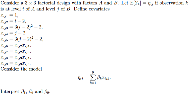 Consider a 3 × 3 factorial design with factors A and | Chegg.com