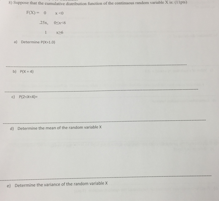 Solved Suppose that the cumulative distribution function of | Chegg.com