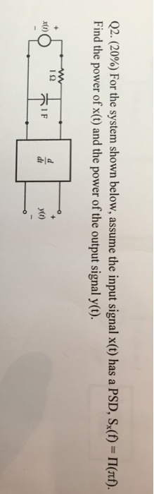 Solved For the system shown below, assume the input signal | Chegg.com