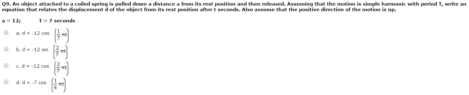 Solved An object attached to a coiled spring is pulled down | Chegg.com