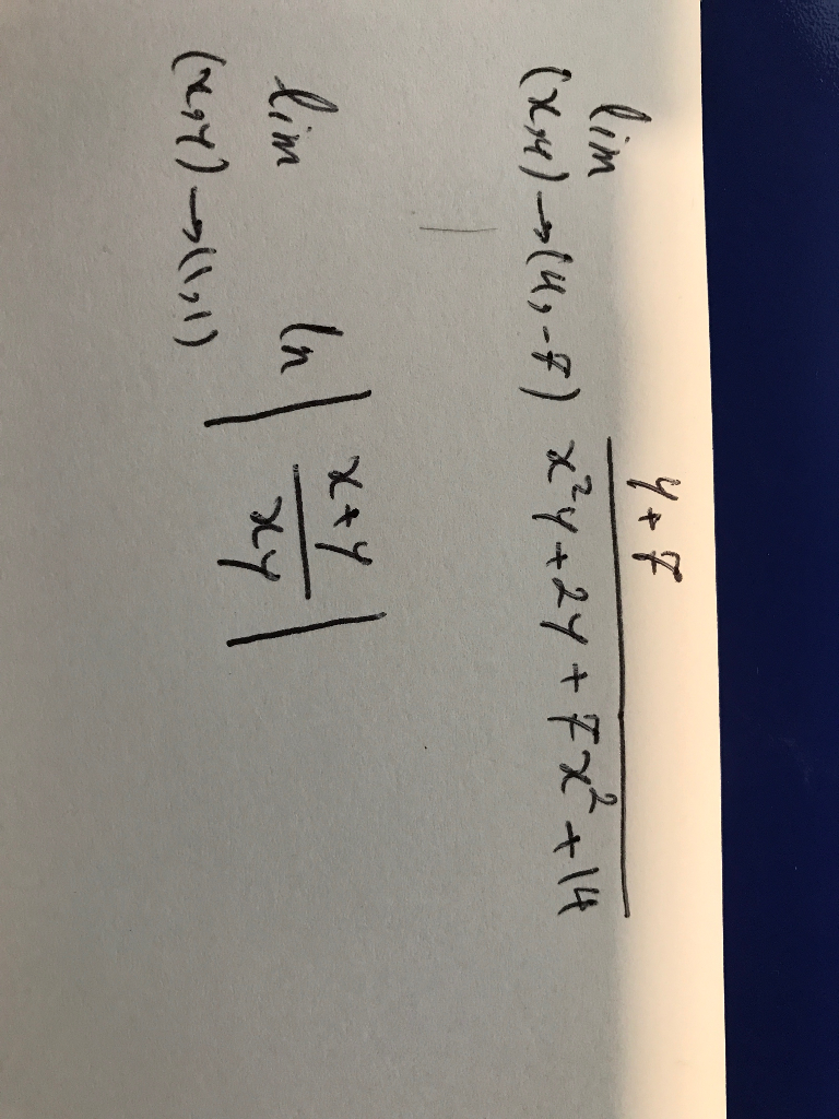 Solved: Lim_(x, 4) Rightarrow (4, -7) Y + 7/x^2 Y + 2y + 7... | Chegg.com