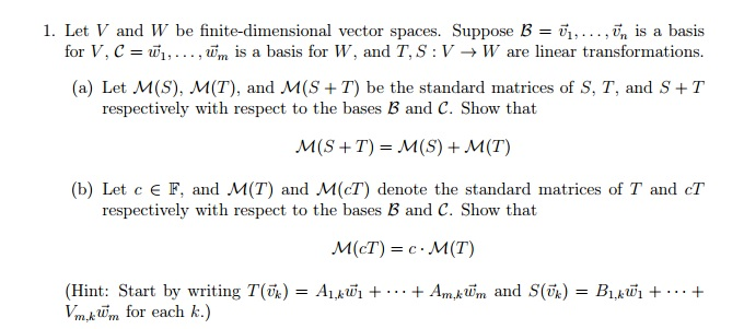 Solved Let V and W be finite-dimensional vector spaces. | Chegg.com