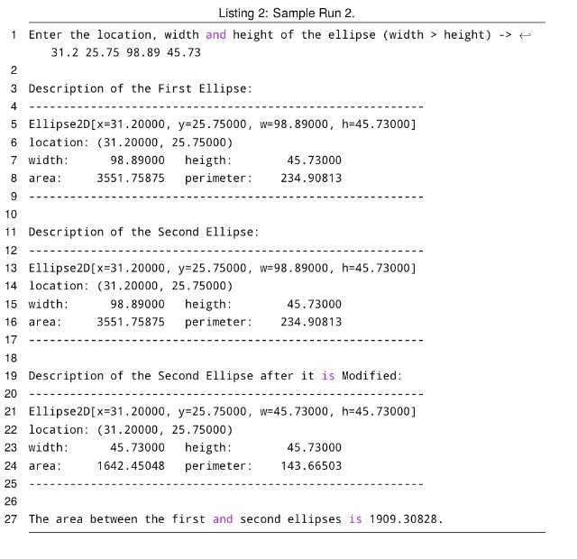 Solved Implementing An Ellipse Class Implement A Basic 