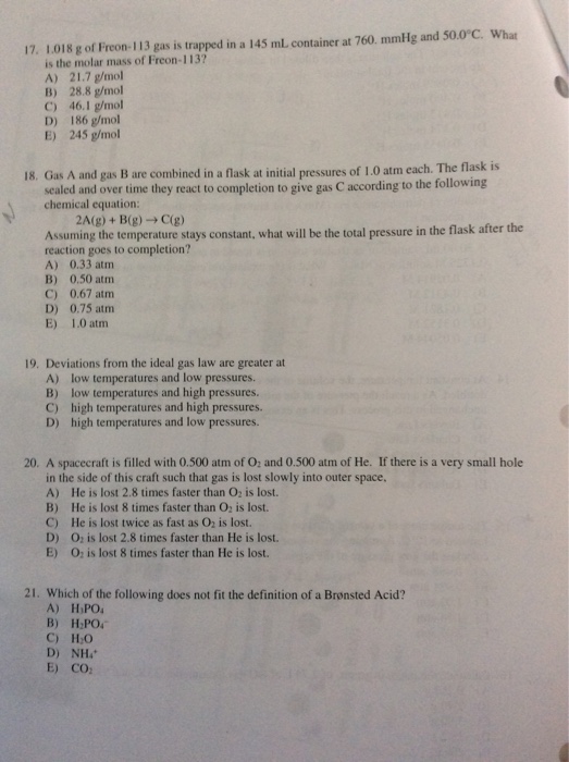 Solved 1.018 g of Freon-113 gas is trapped in a 145 mL | Chegg.com